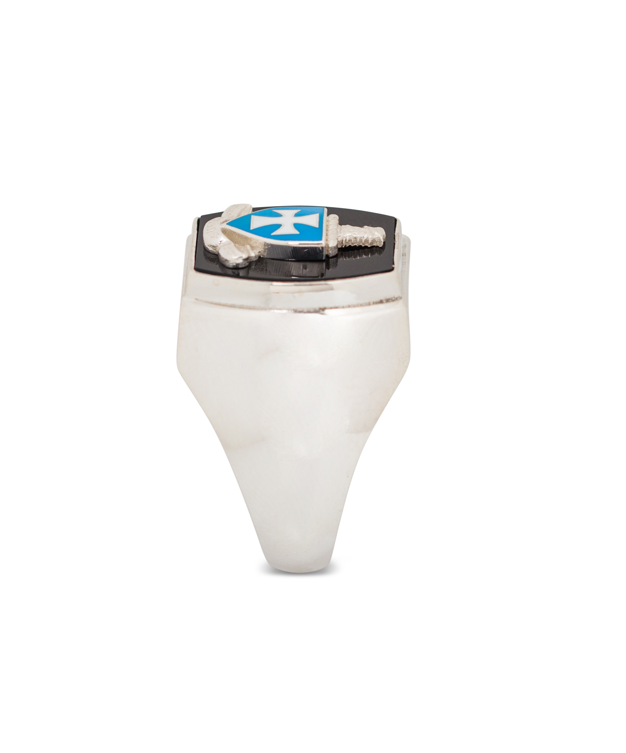 Classic Onyx Ring with Enameled Crest – Legacy Deuteron